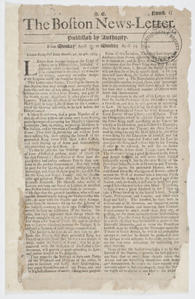America's first newspaper - Recollections Blog